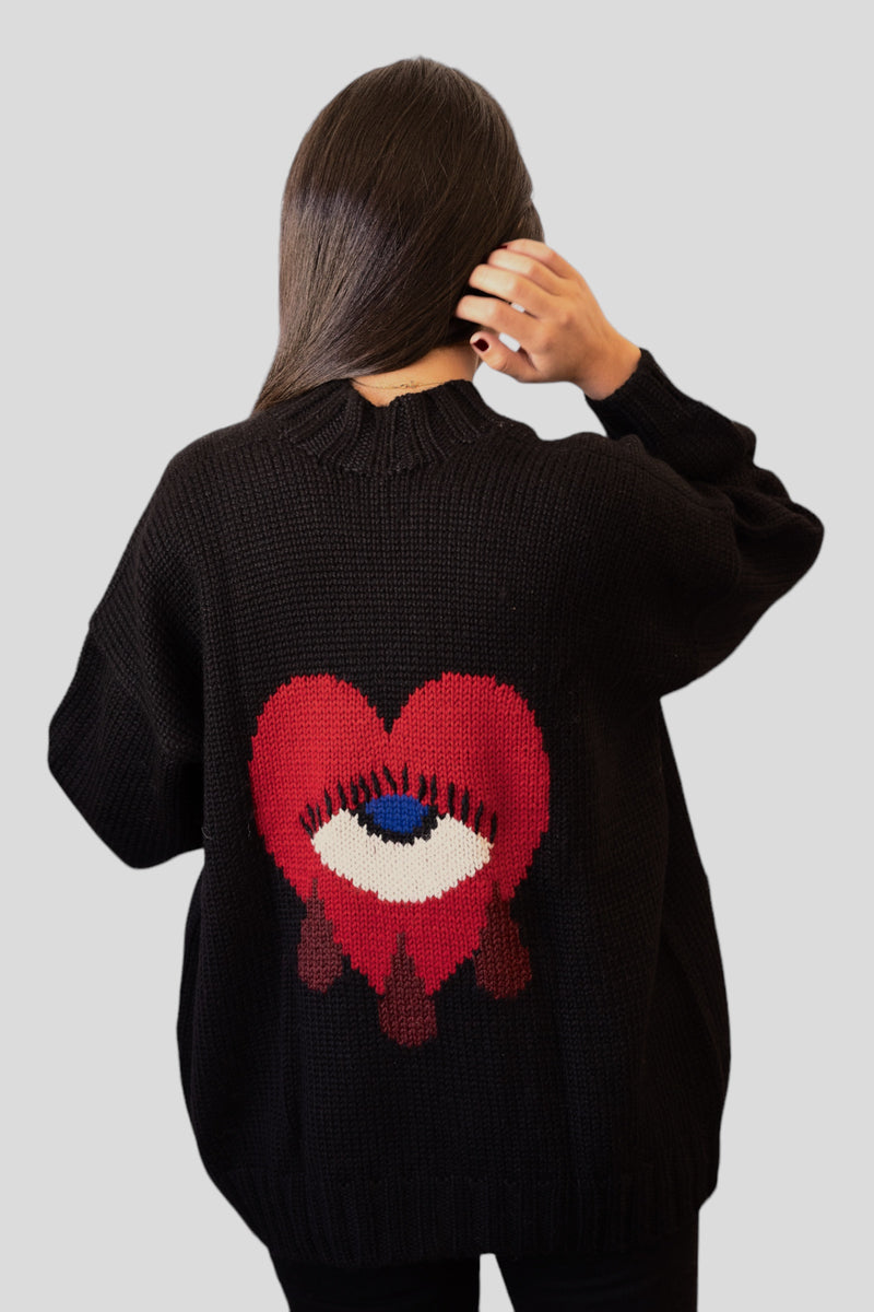 Baby alpaca chunky Cardigan Black – YAPA Baby alpaca chunky Cardigan Black – YAPA